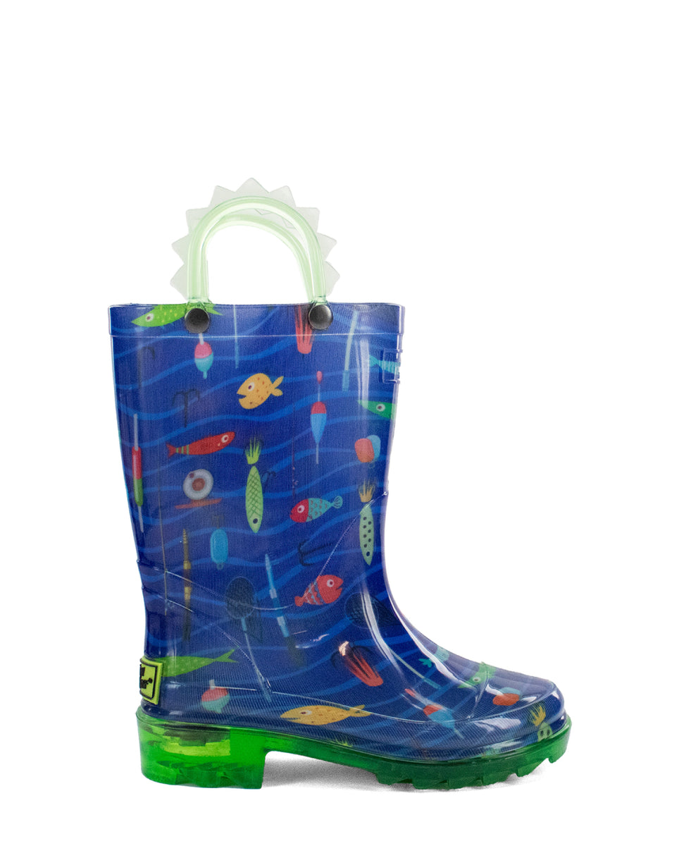Western Chief Kids Rain Boots | Fish On Lighted Rain Boot - Blue